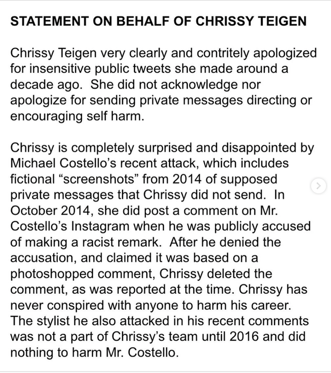 Breaking Down the Chrissy Teigen Insta-Apology - Social Studies